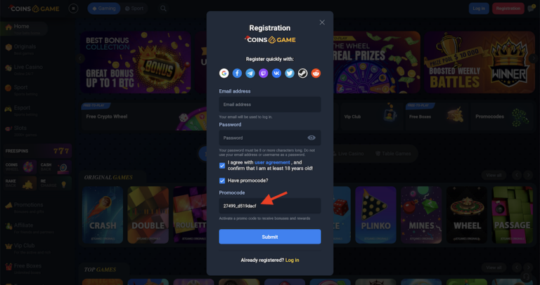 Coins.Game Promo Code ᐅ Free Crypto Welcome Bonus (2025)